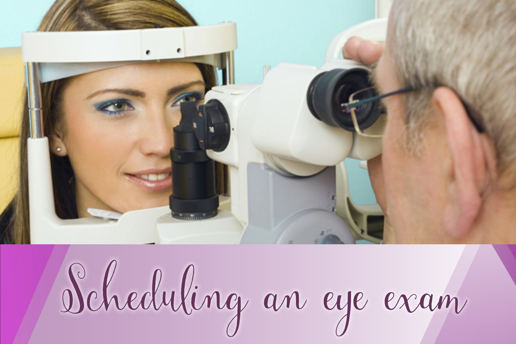 scheduling an eye exam blog graphic – Designer Optics
